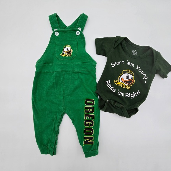Colosseum | Matching Sets | Oregon Ducks Baby Onesie Overalls Set Green ...